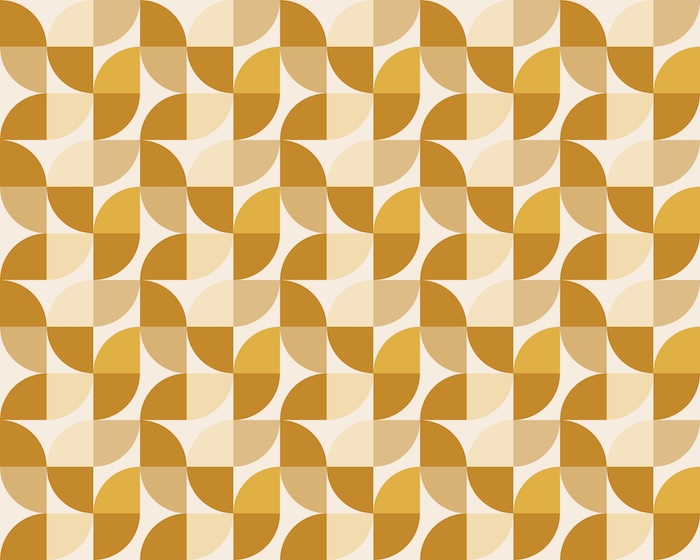 Mid-Century Geometric Mustard Wallpaper | Happywall