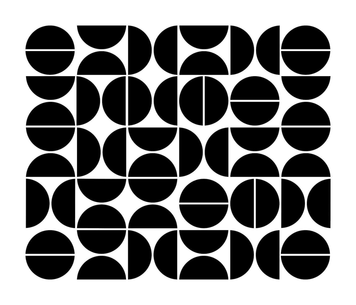 Get Modern Bauhaus Pattern Wallpaper in Black and White - Happywall