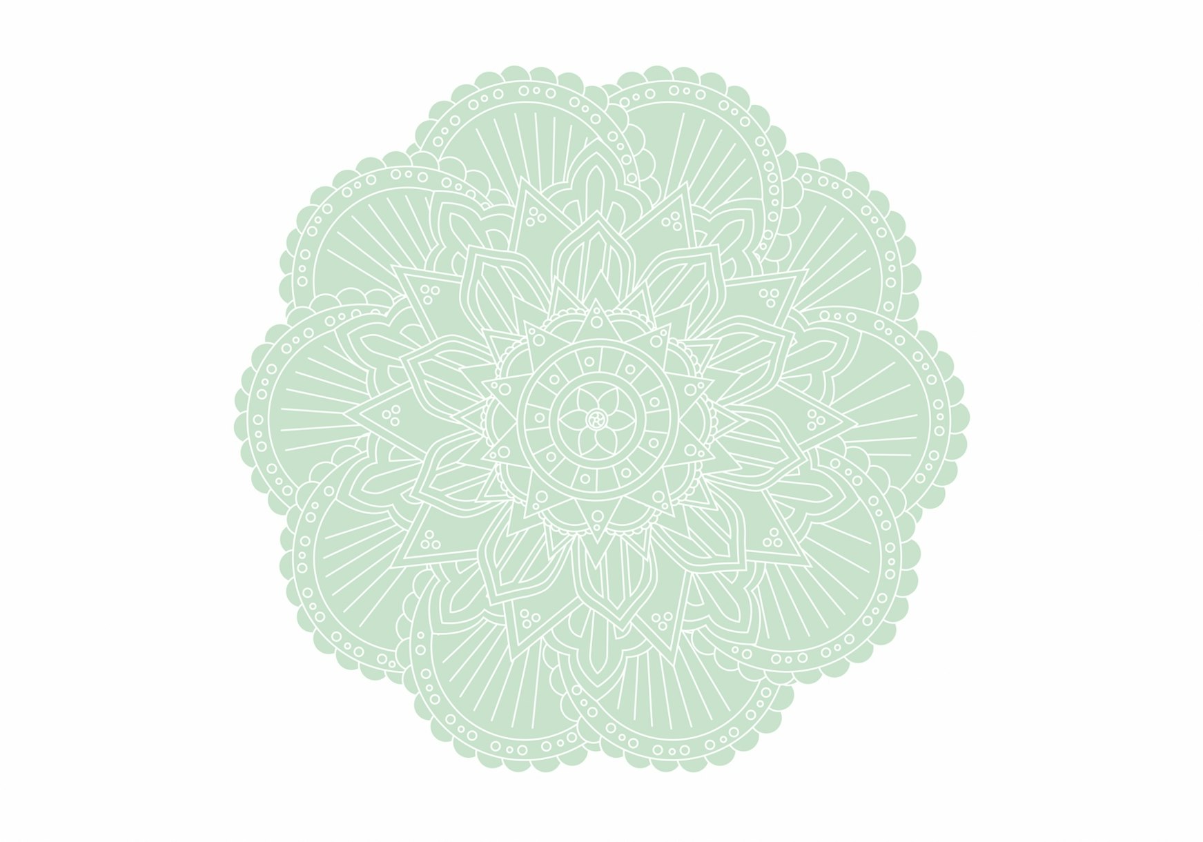 Abstract Green Mandala Wallpaper | Happywall
