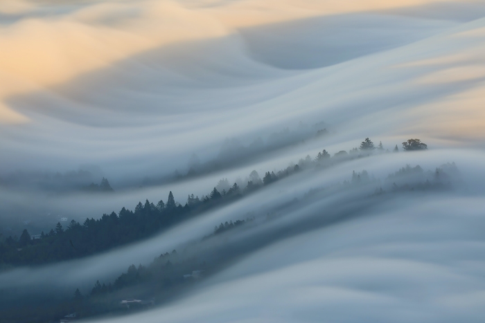 Foggy Waves Landscape Wallpaper