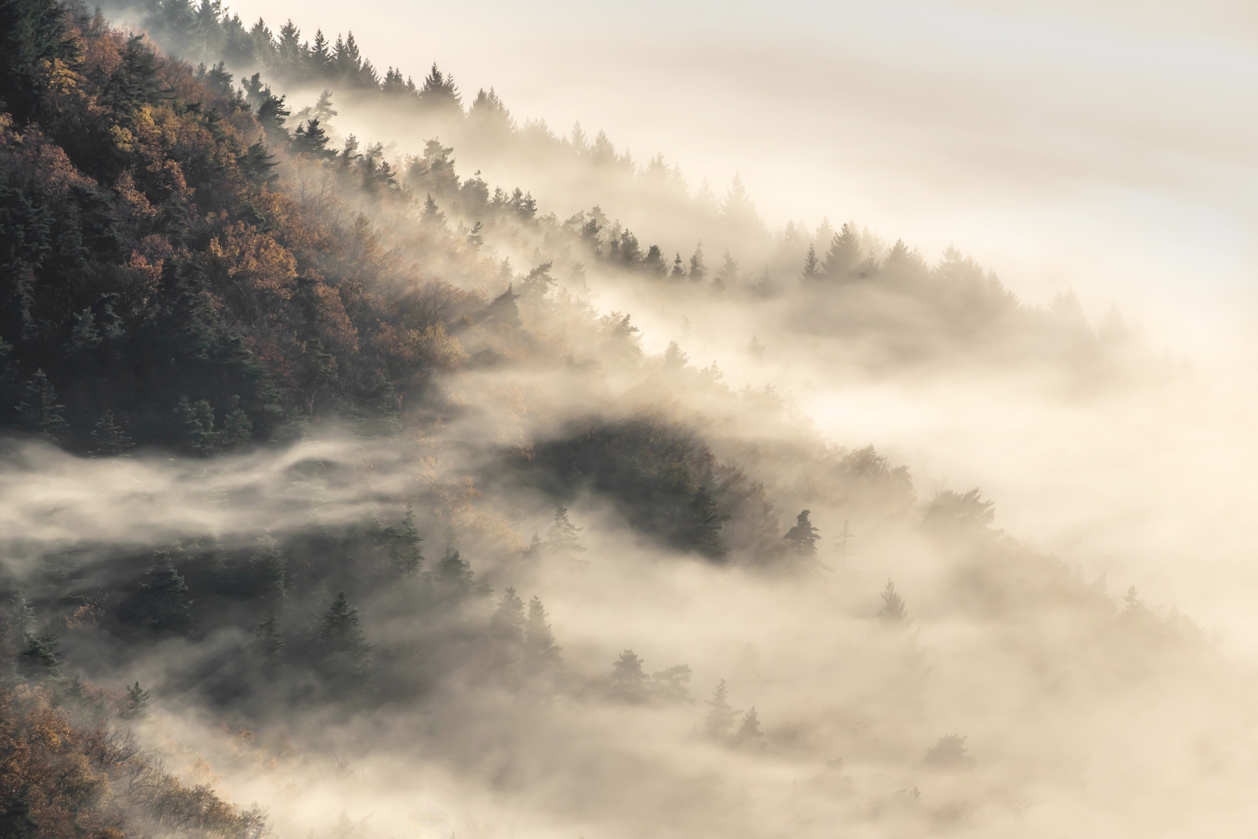 Creamy Mountain C Wallpaper - Beautiful Mountainscape Wallpaper | Happywall