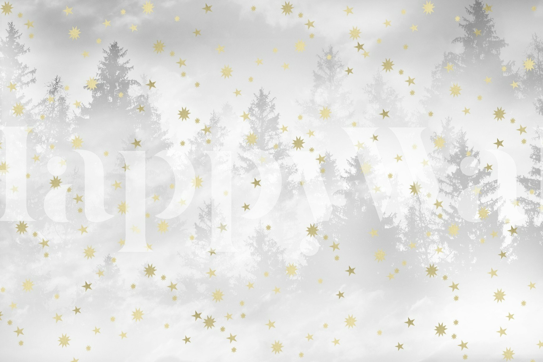 Starry Soft Gray Forest 1 Wallpaper | Happywall