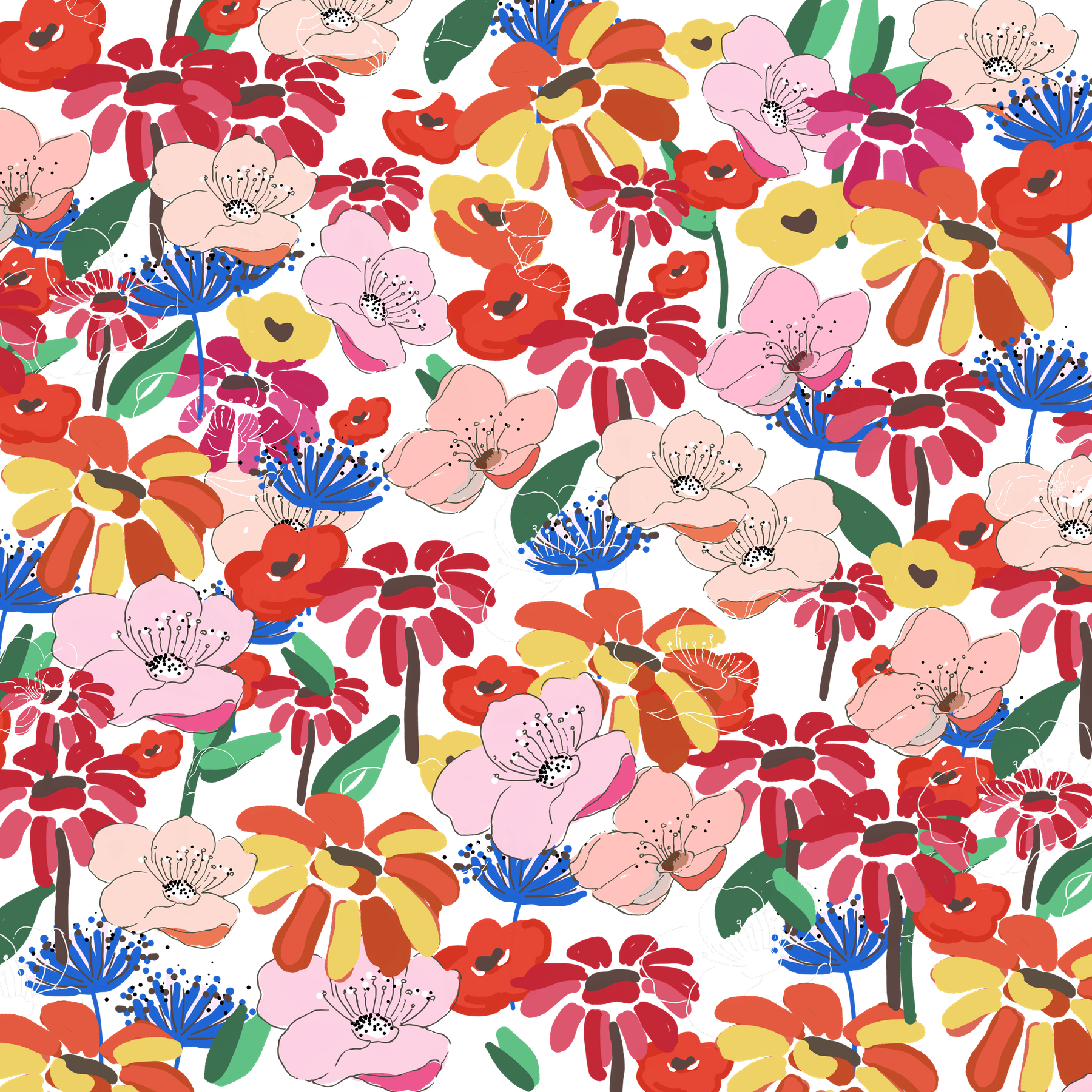 Summer Blooms Original Wallpaper - Buy Now from Happywall