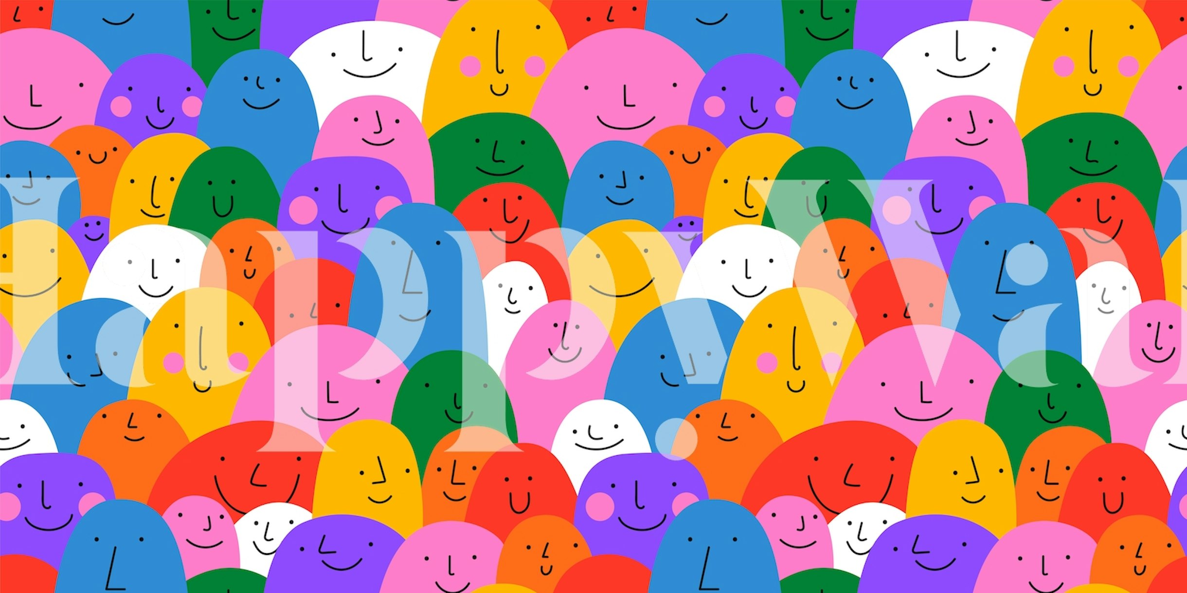 Happy Crowd Wallpaper - Buy Now on Happywall.com