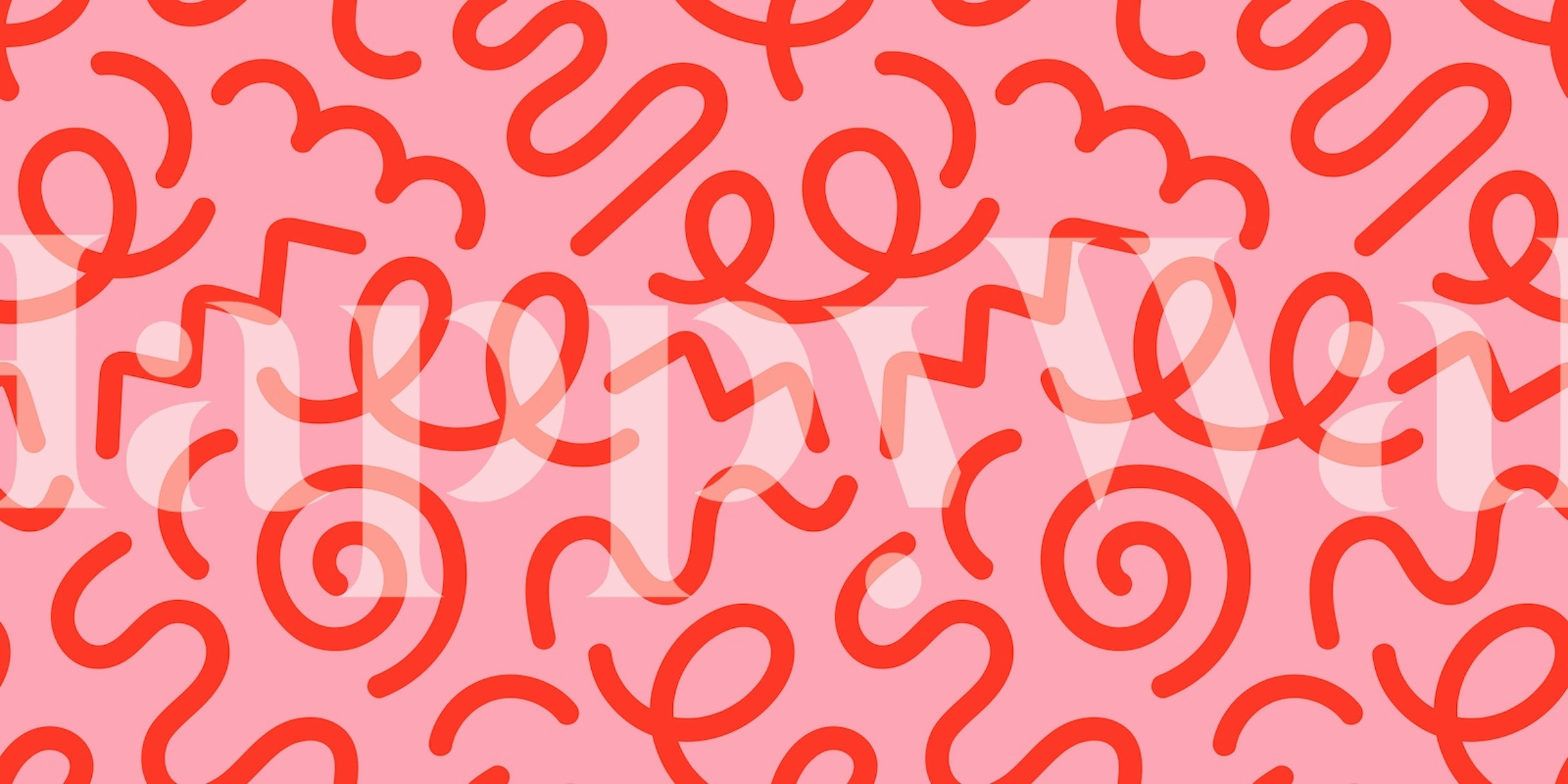 Red Line Doodle Wallpaper - Happywall