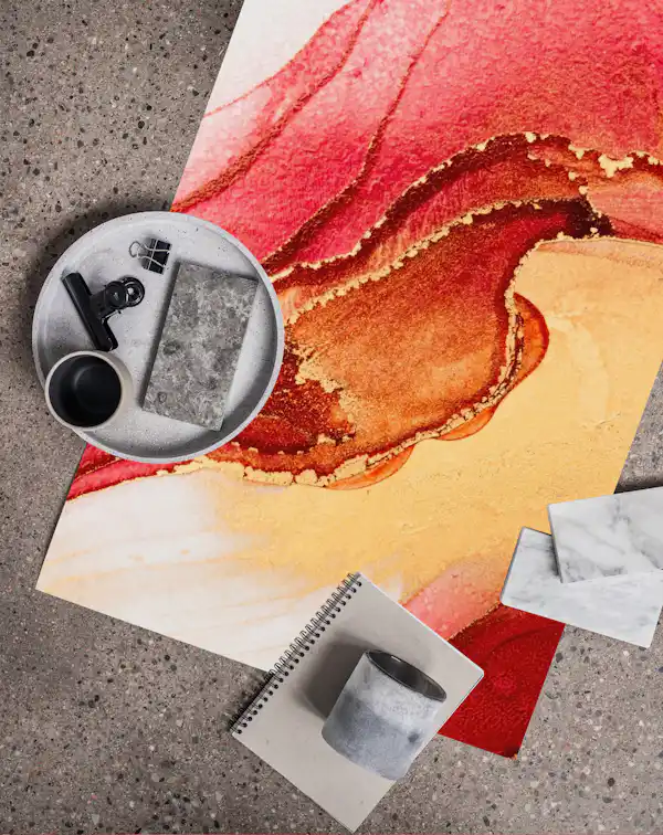Red Ink Art Wallpaper - Buy Online | Happywall