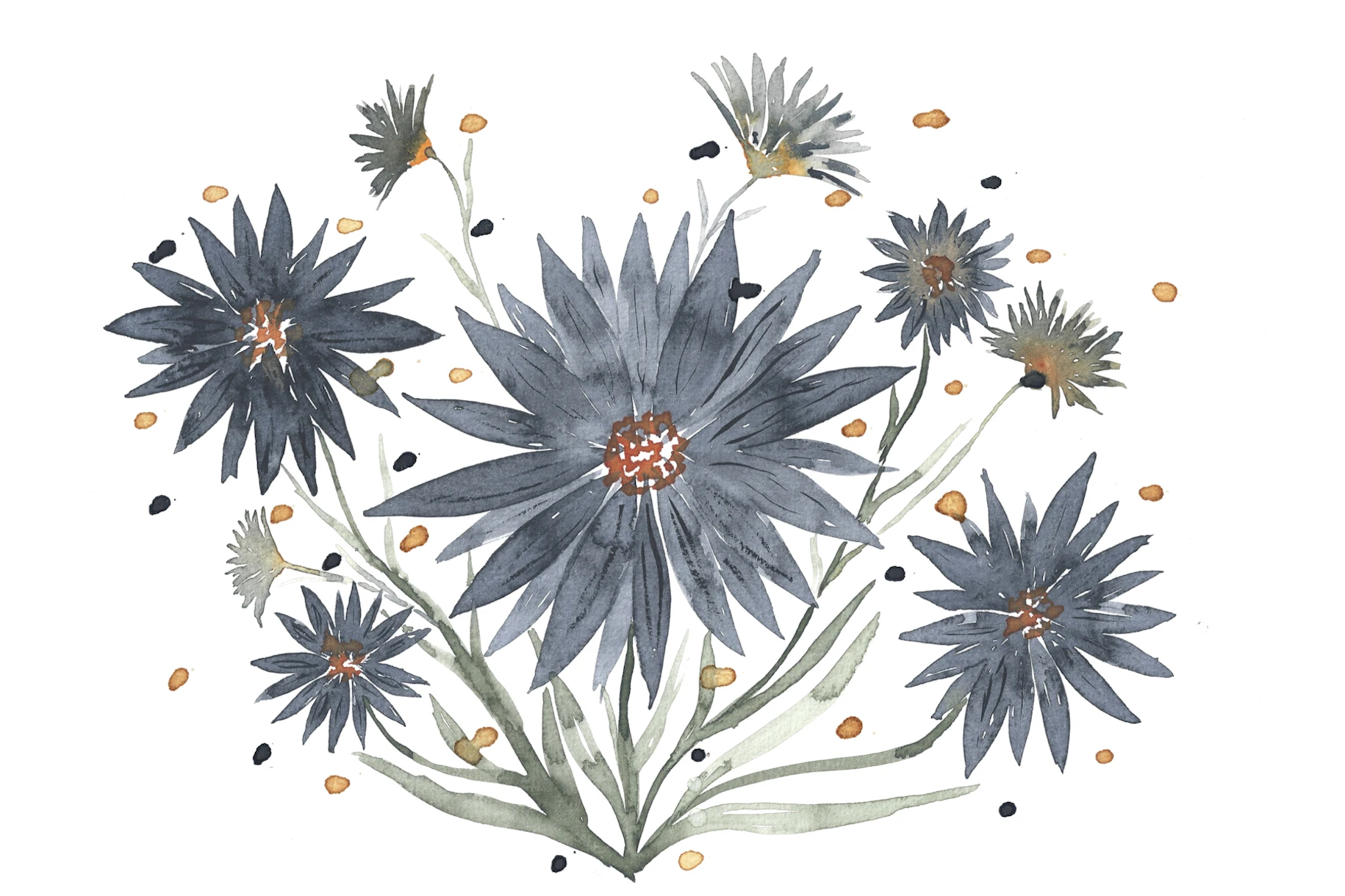 Gray Daisies Wallpaper - Buy Online at Happywall