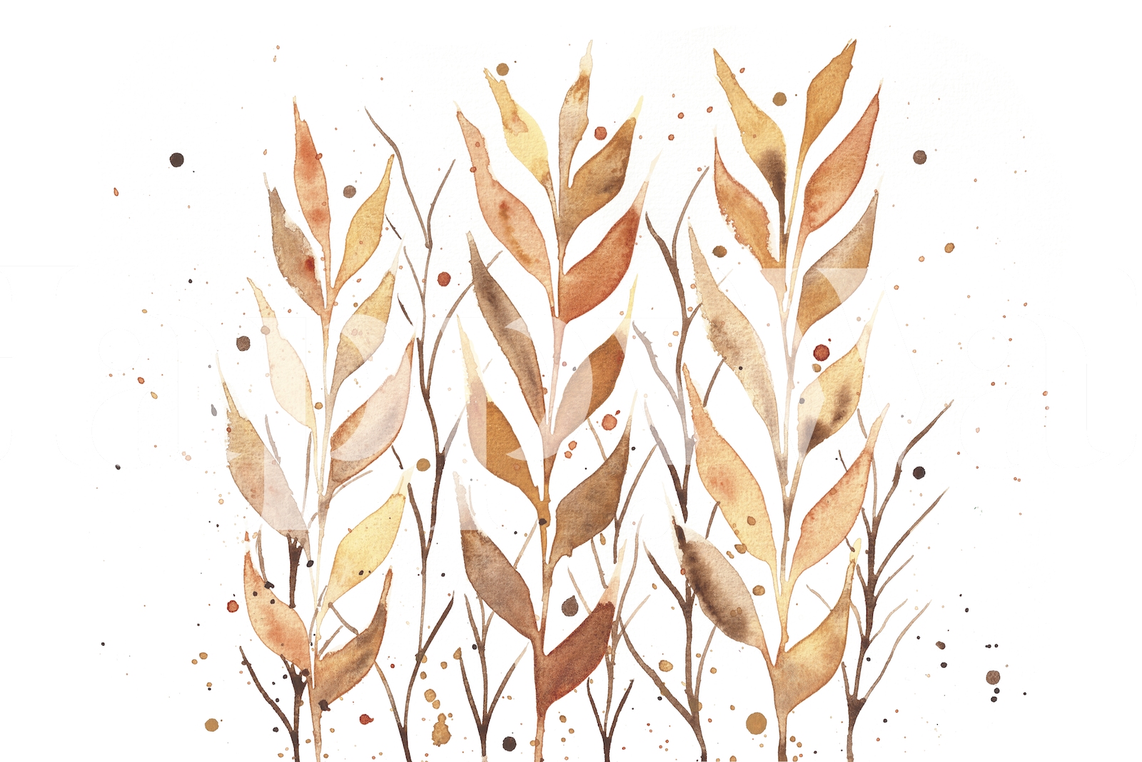 Rust Botanical Floral Wallpaper