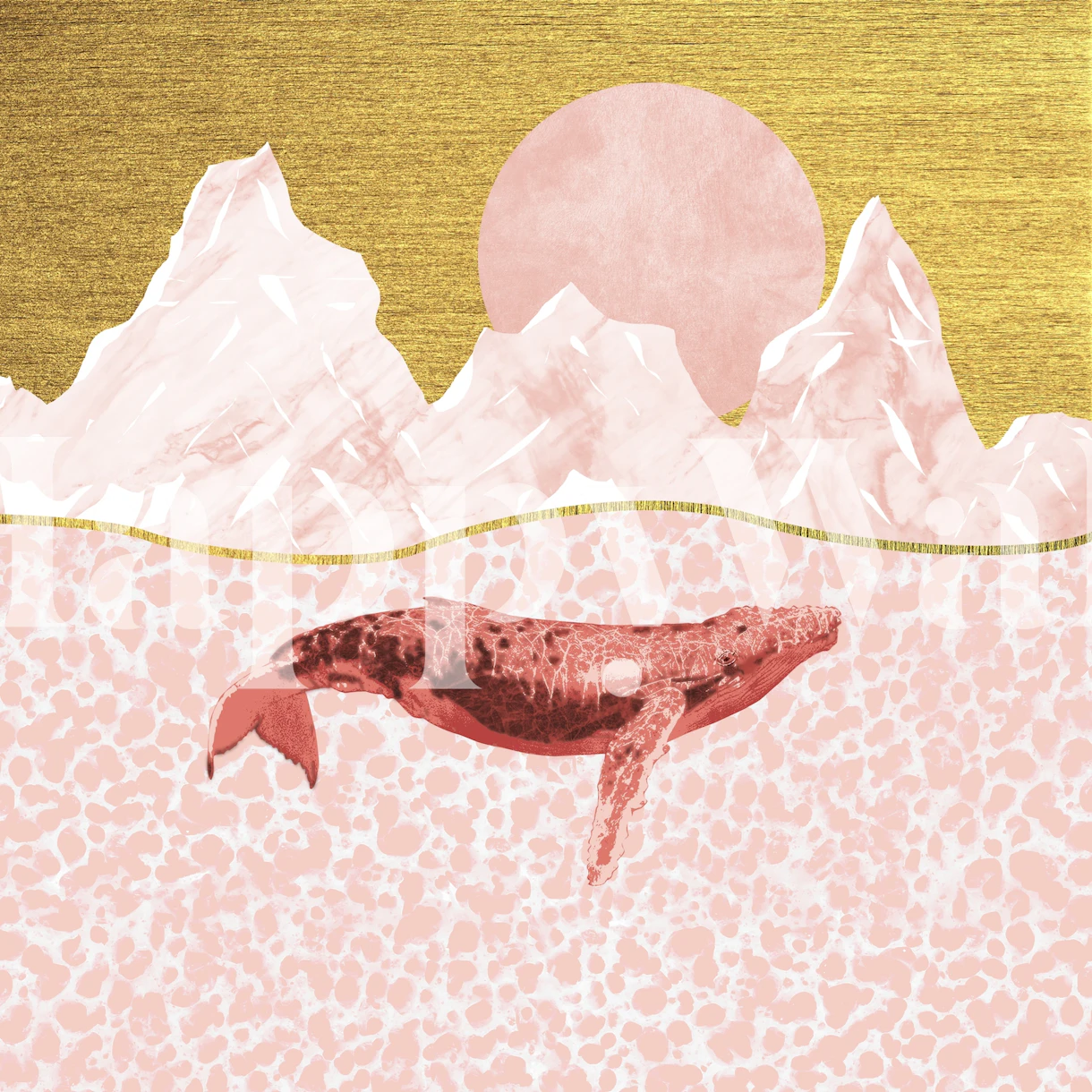 The whale ocean wallpaper - Happywall