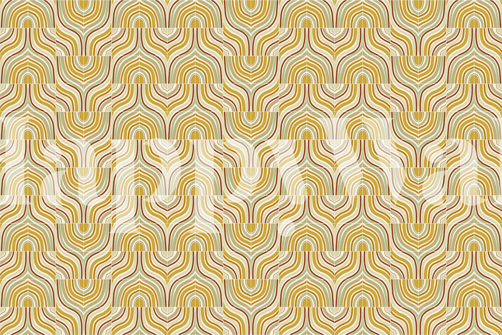 Ochre Marbled Tiles wallpaper wallpaper | Happywall