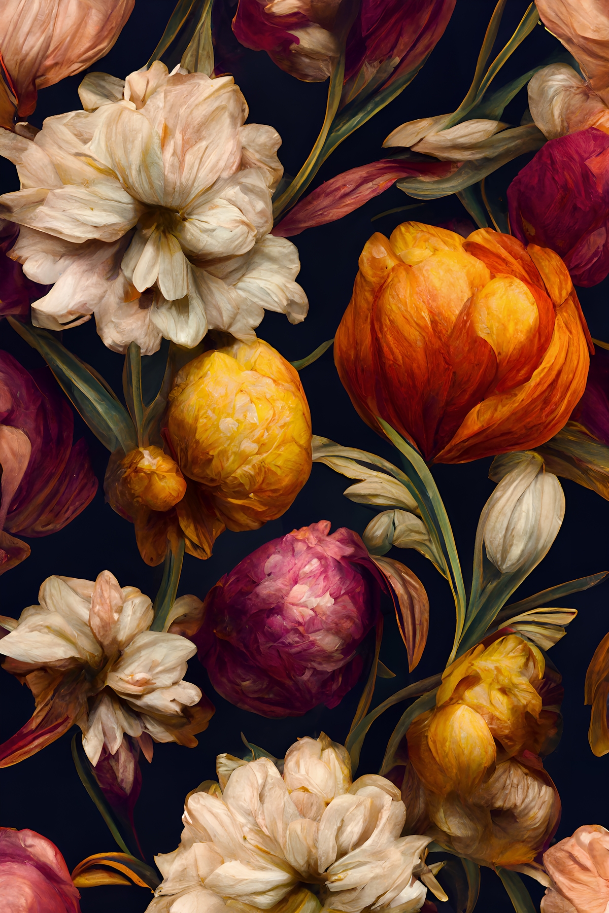 Buy Romantic Flowers Wallpaper Online | Happywall