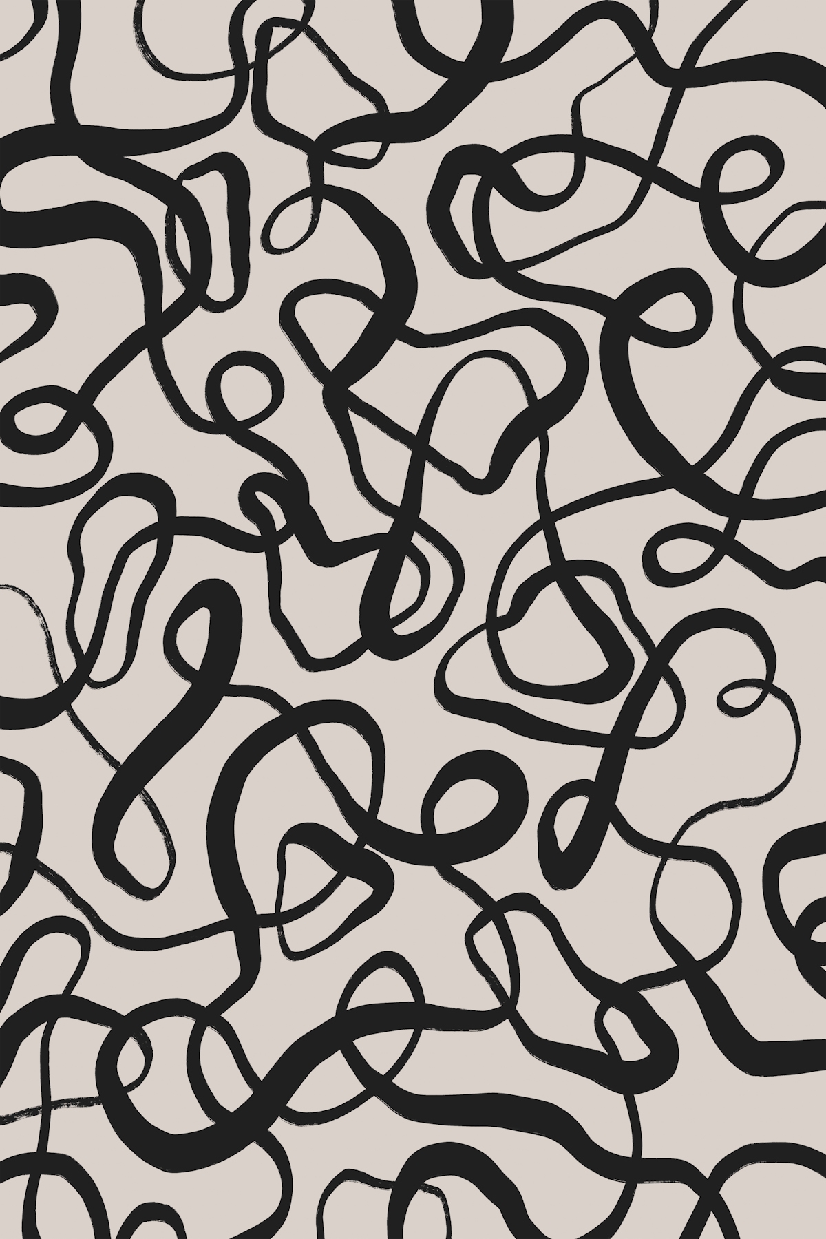 Simple Black Loops Pattern Wallpaper - Buy Online | Happywall