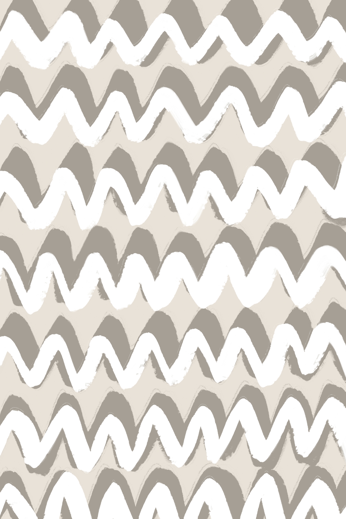 White and Beige Zigzag Pattern Wallpaper | Happywall