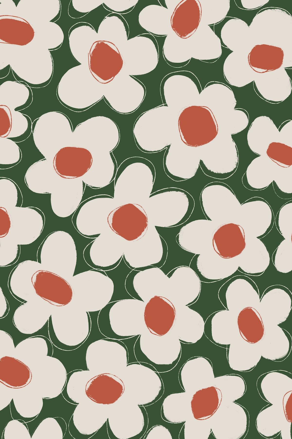 Buy Cute Beige Flower Pattern Wallpaper | Happywall
