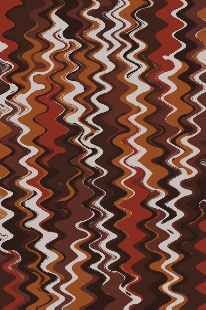 Red Earthy Waves Pattern Wallpaper | Happywall