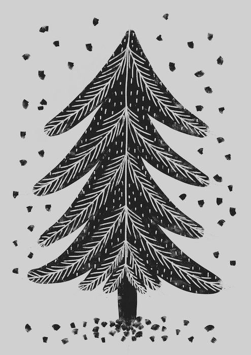 Black Pine Tree Wallpaper for Modern Decor