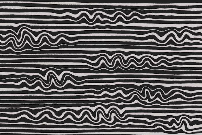 Black and White Wavy Striped Wallpaper
