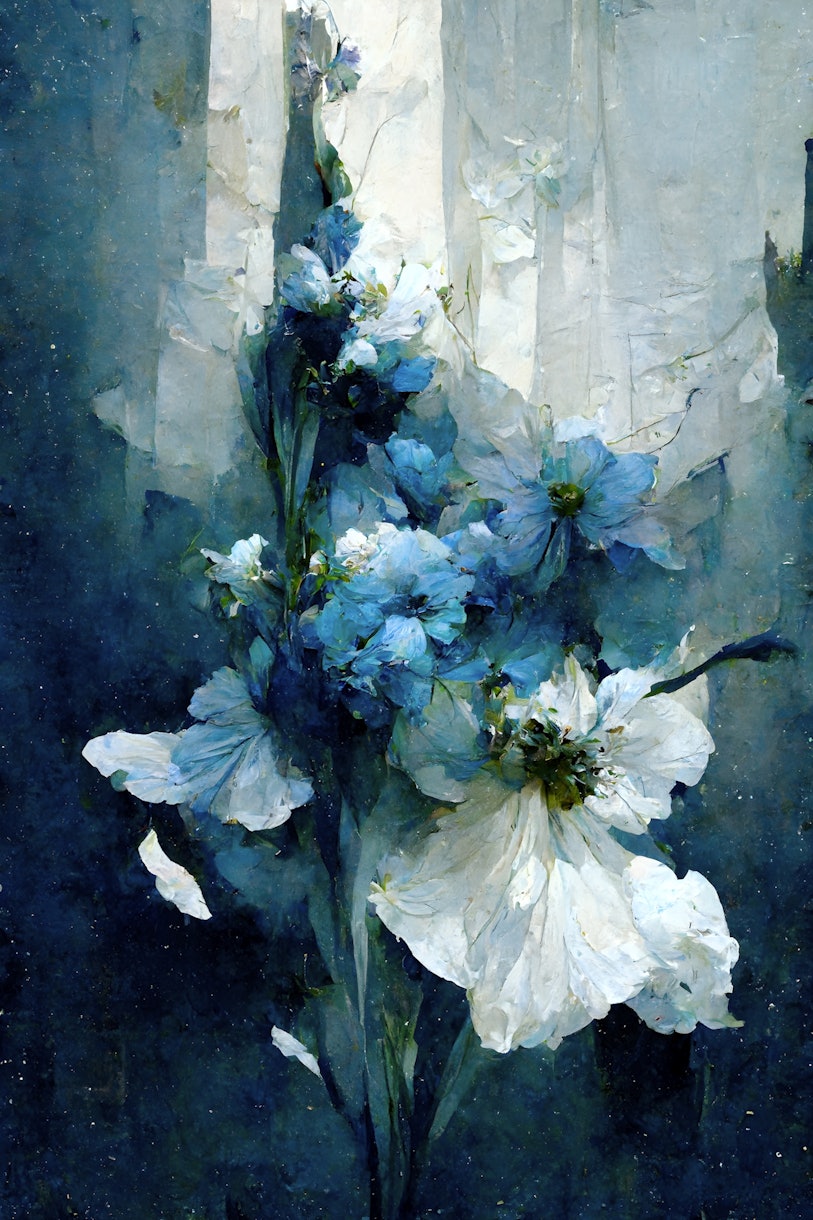 Blue Flower Bouquet wallpaper - Happywall
