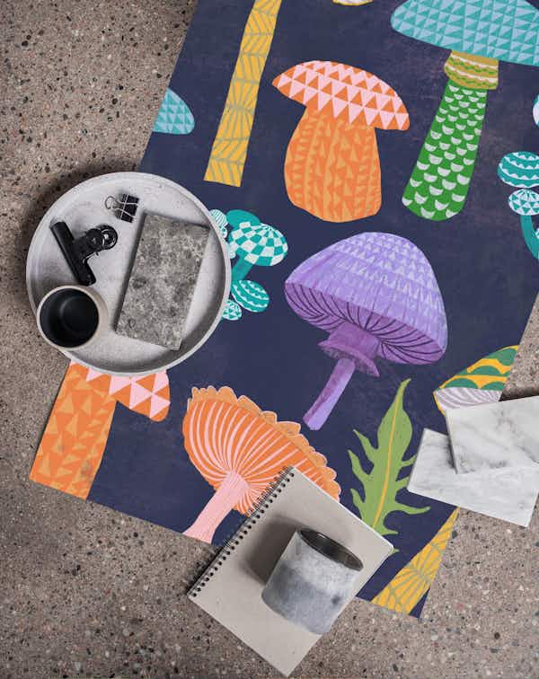 Geometric mushroom wallpaper - Happywall