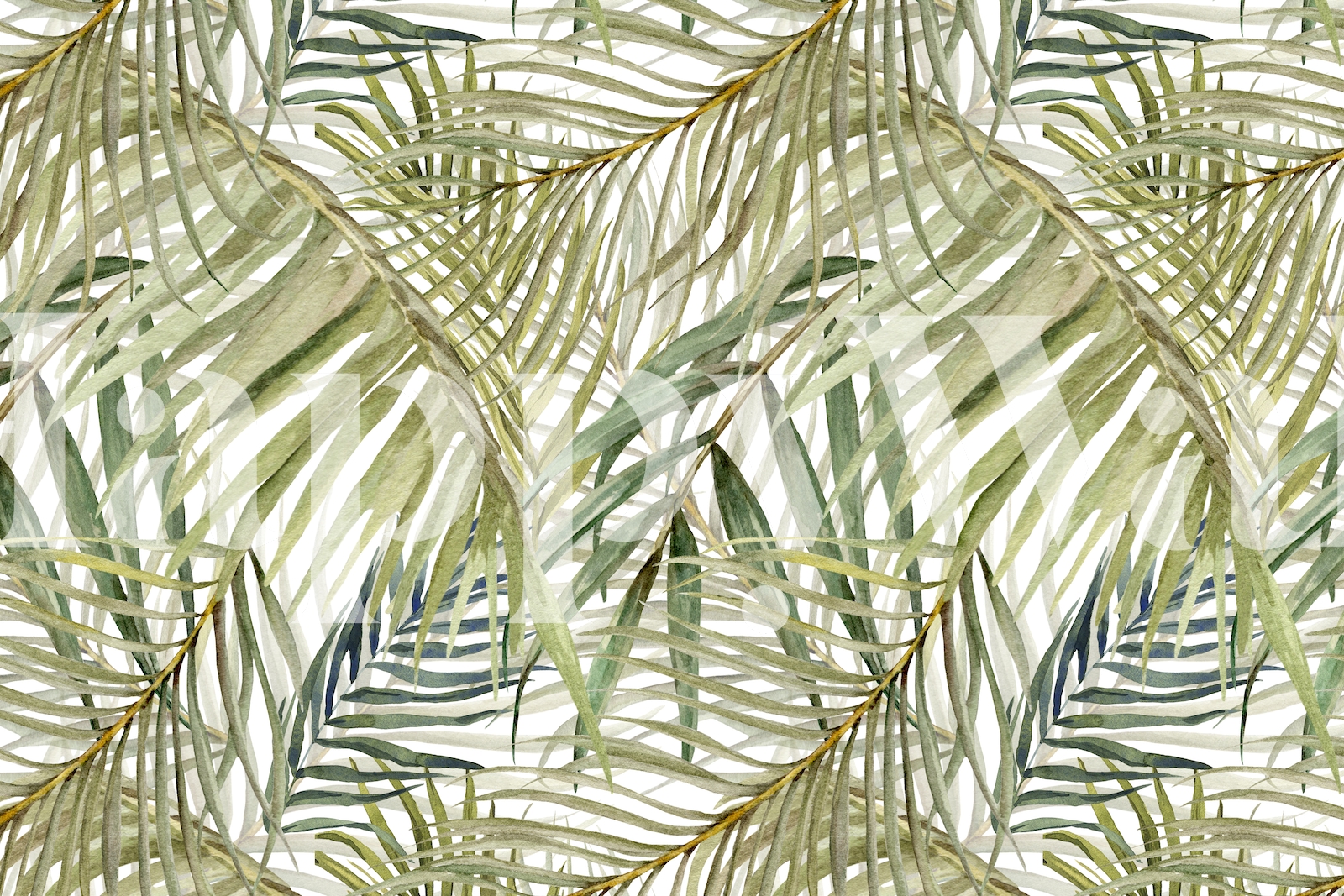 Green Tropical Leaf Wallpaper Design