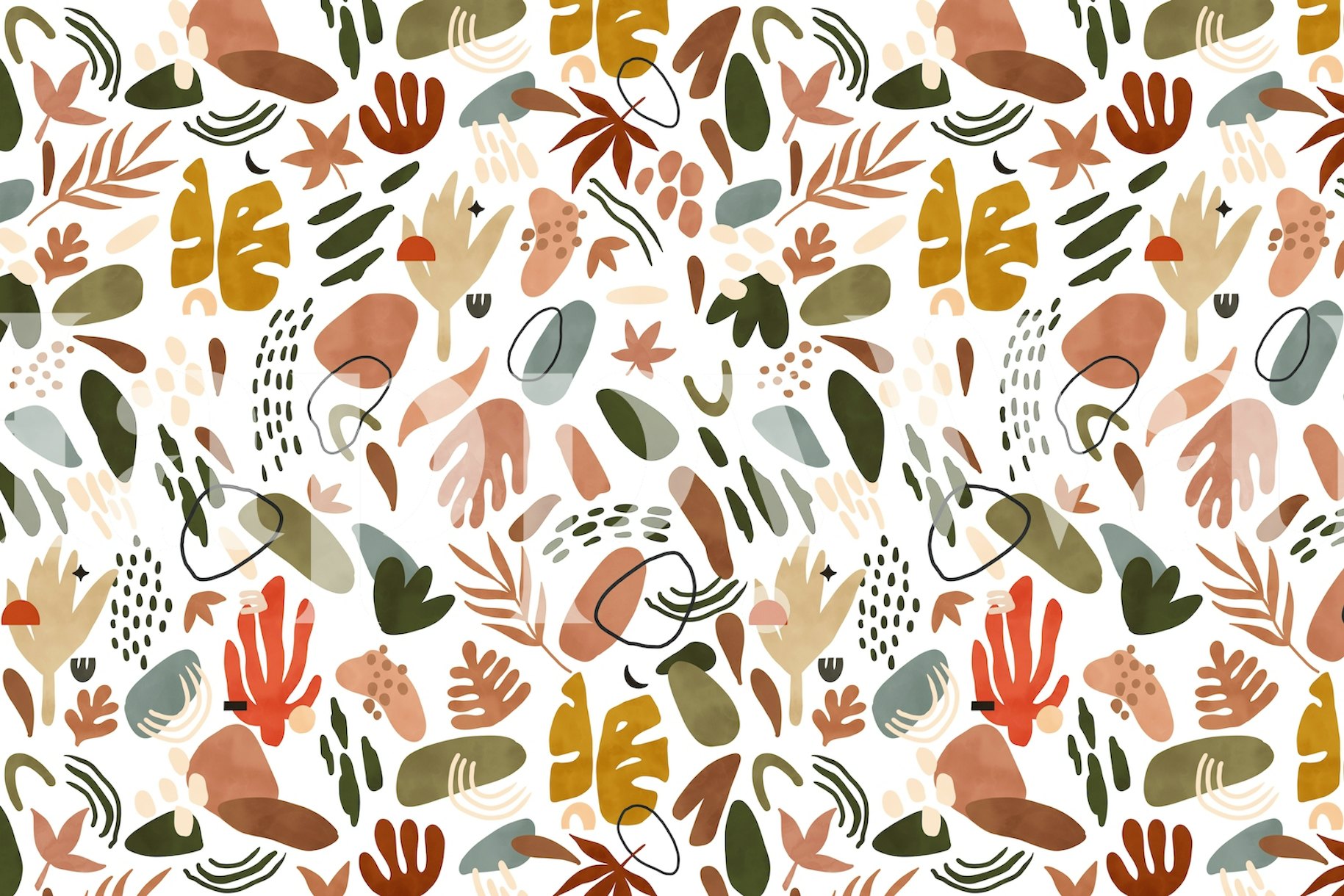 Abstract modern nature shapes wallpaper - Happywall