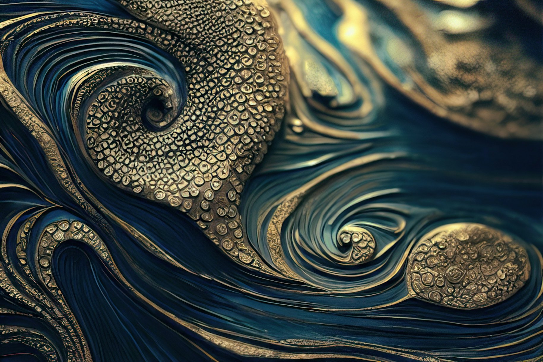 Octopus Ornate Abstract Art Wallpaper - Buy Online | Happywall