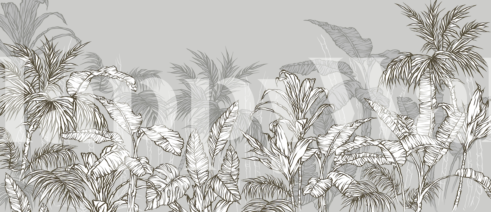 Grey tropical wallpaper wallpaper | Happywall