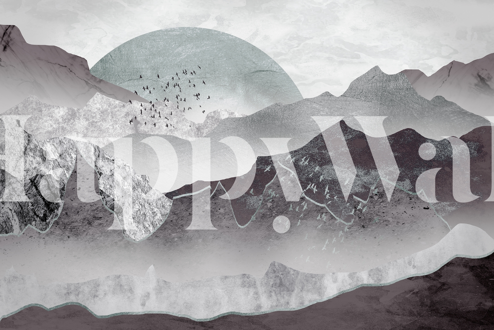 Moon Over Valley Gray Mountain Wallpaper