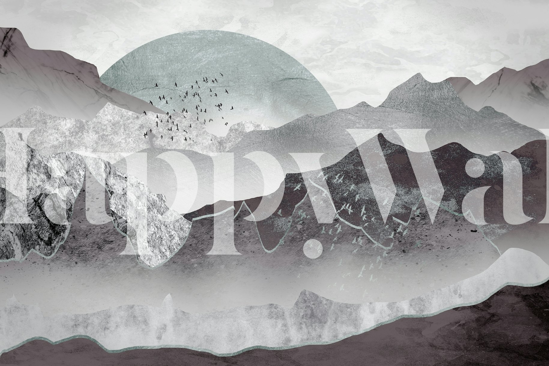 Big moon over the valley wallpaper - Happywall