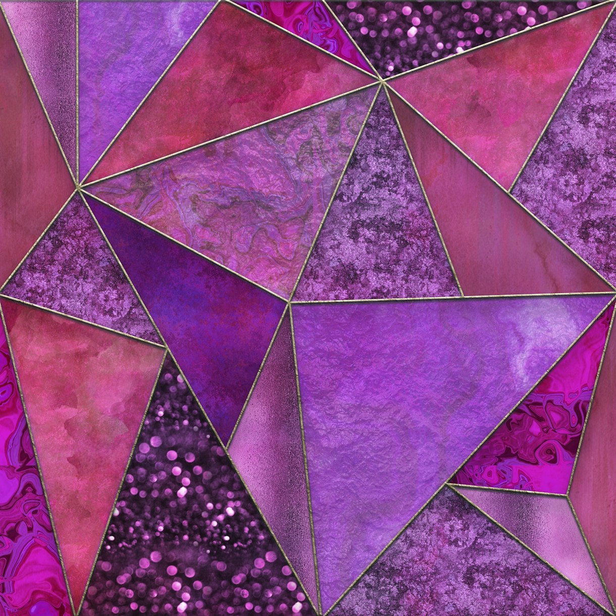 Gemstone Triangles Pink Coral Wallpaper | Happywall