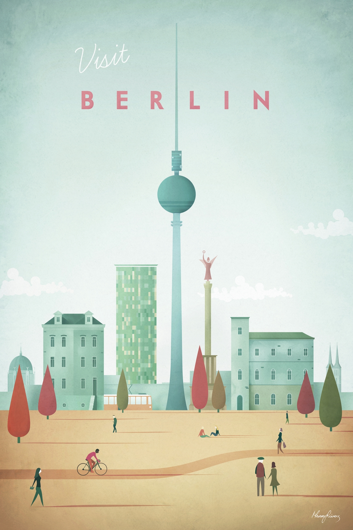 Buy Berlin Travel Poster wall mural - Free US shipping at Happywall.com