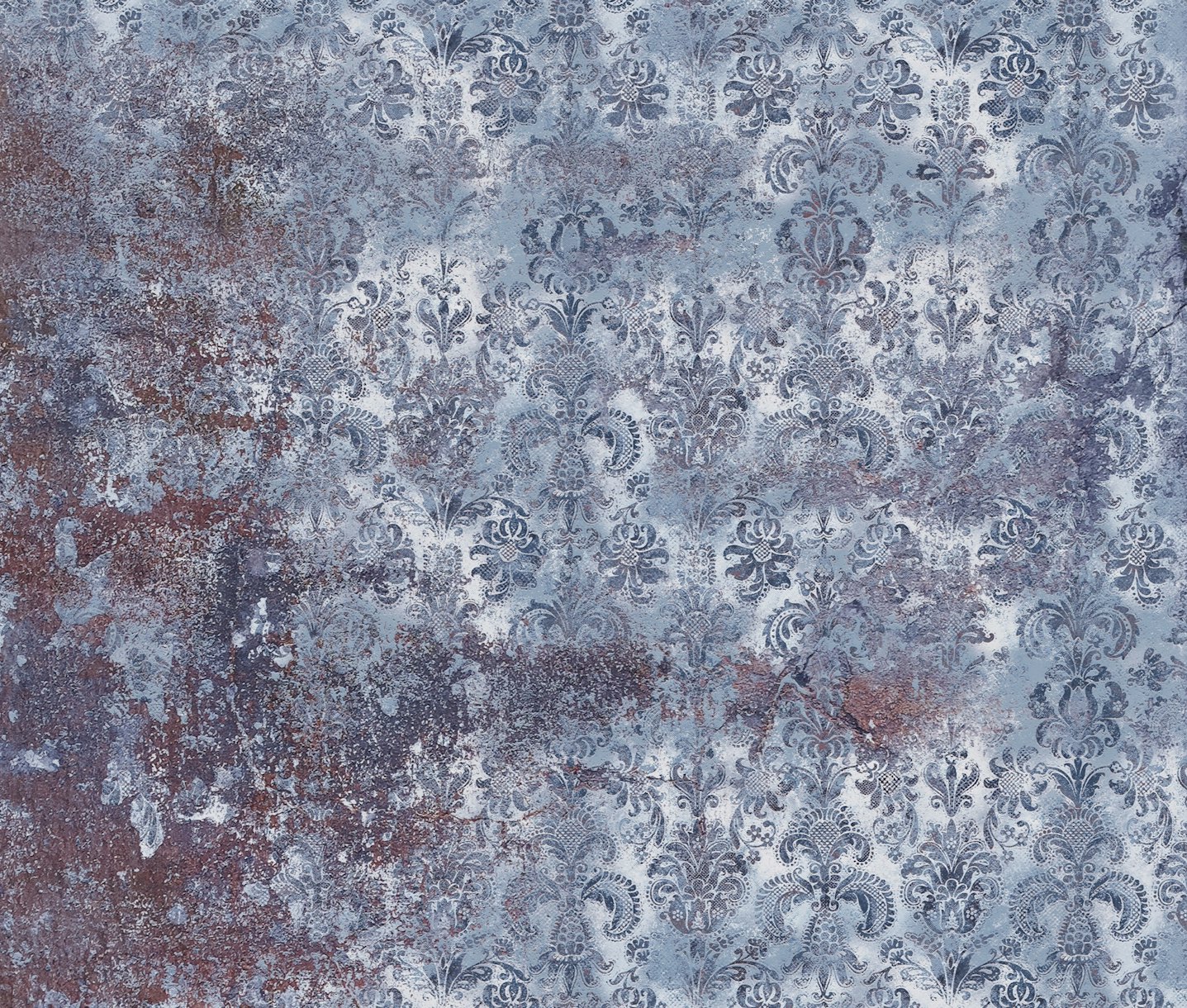 Grunge Damask Wall Ink Rust wallpaper - Happywall