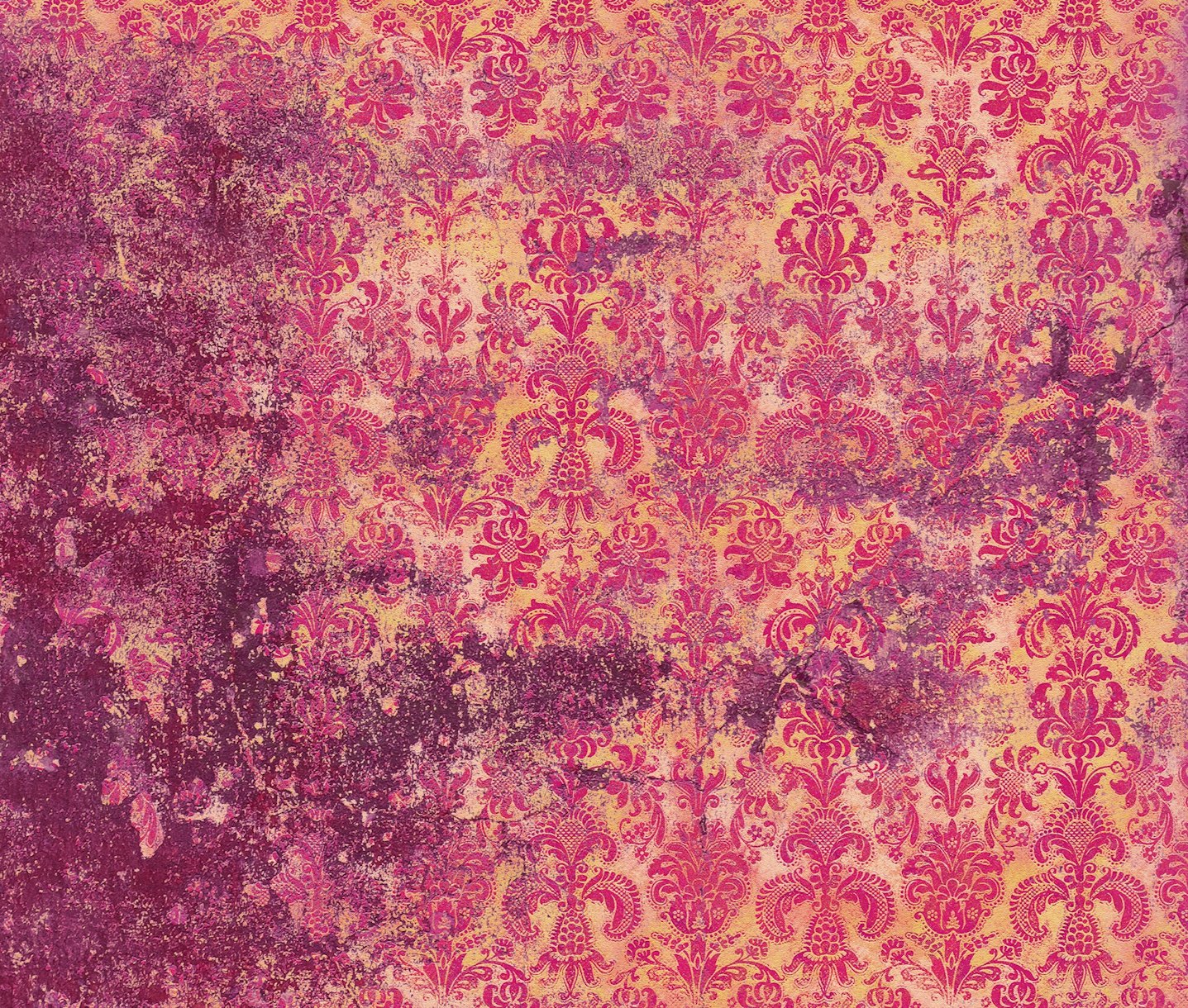Grunge Damask Wall Fuchsia Wallpaper - Buy Online at Happywall