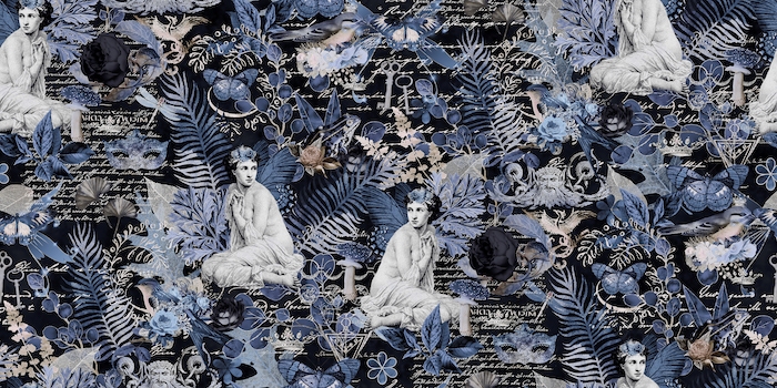 Mystic Mythology Forest Blue Wallpaper | Happywall