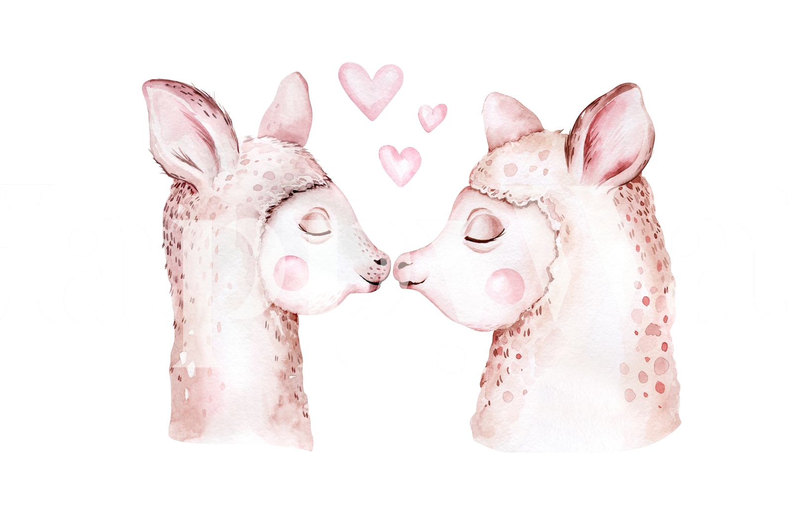 Cute Llama Love Wallpaper for Kids Room