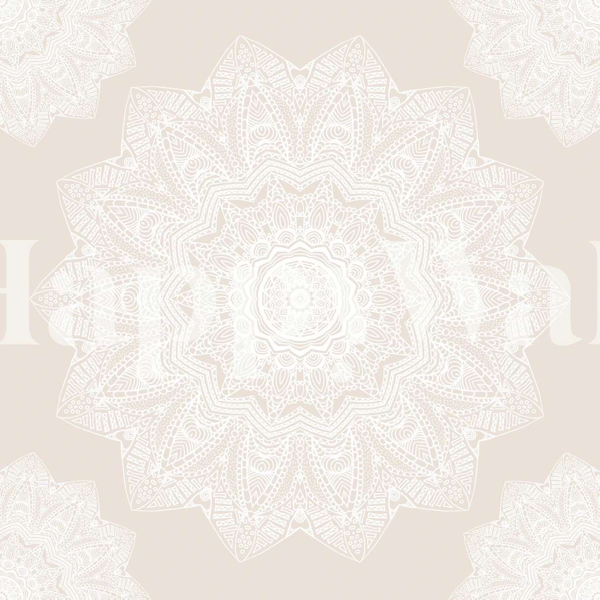 Serenity Lace Mandala Beige Wallpaper | Buy Online at Happywall