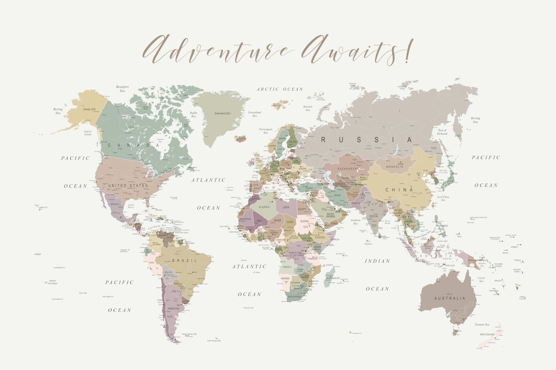 World Map Adventure Awaits Wallpaper - Happywall