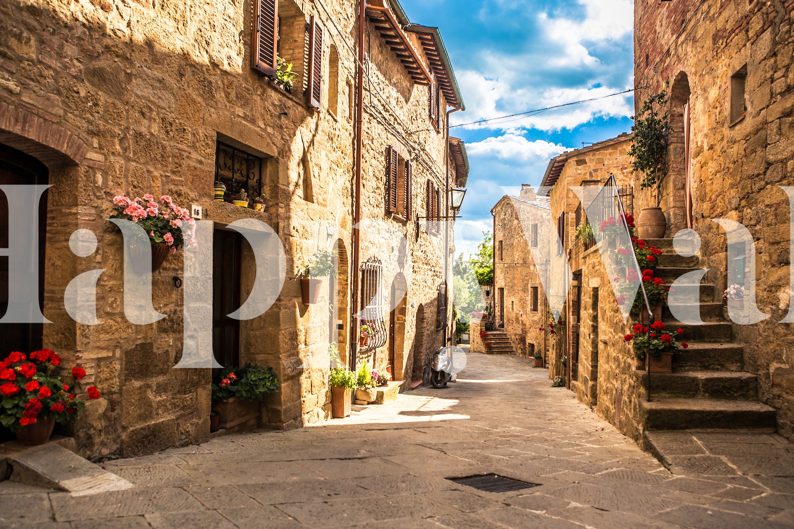 Italian Alley Stone Wallpaper