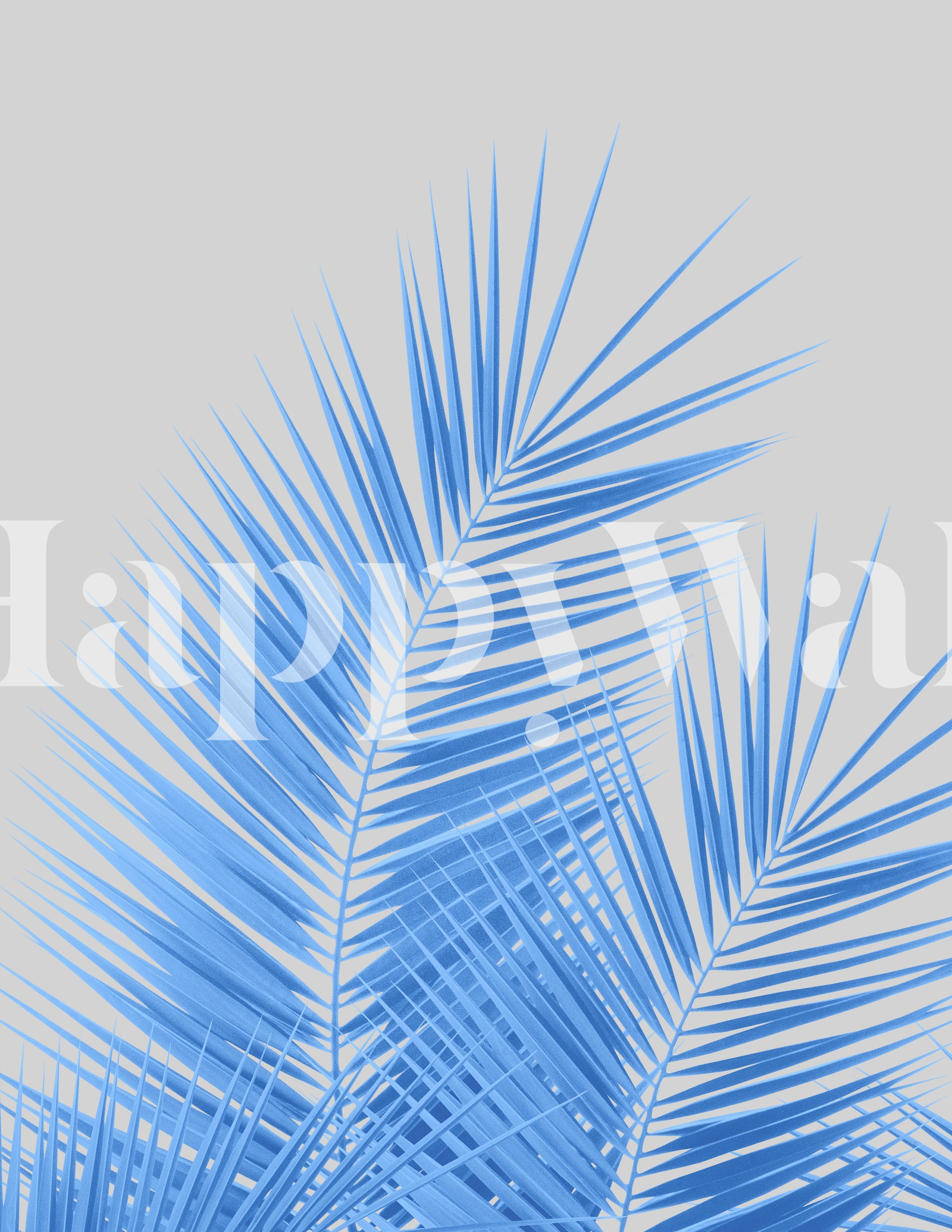 Blue Tropical Palm Leaf Wallpaper