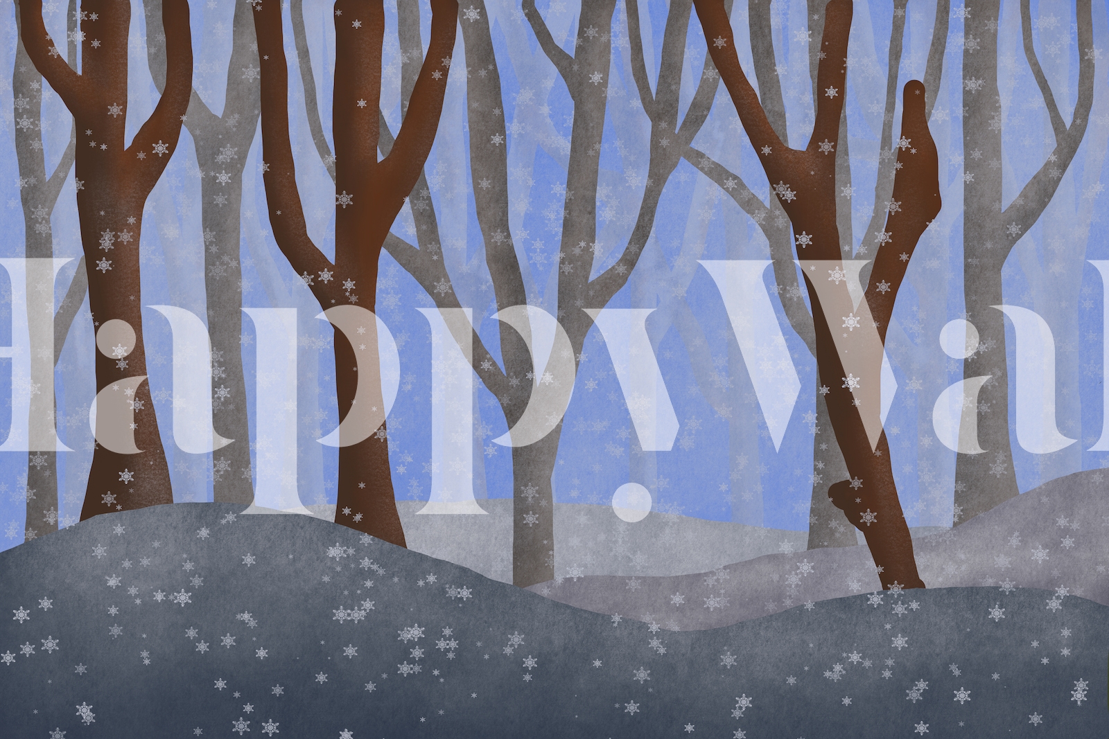 Grey Winter Landscape Wallpaper | Happywall