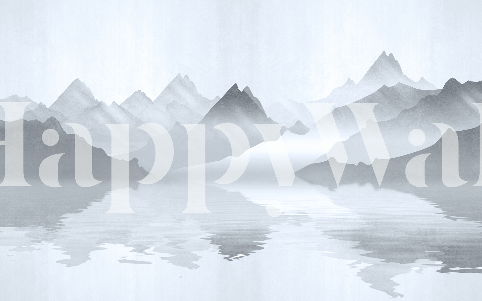 Gray Mountain Reflection Wallpaper for Bedroom