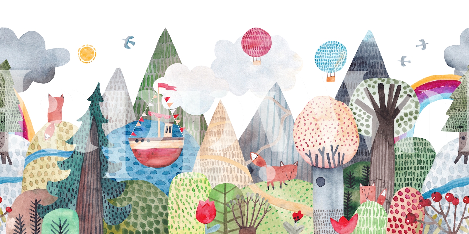 Cute Colorful Landscape Wallpaper for Kids