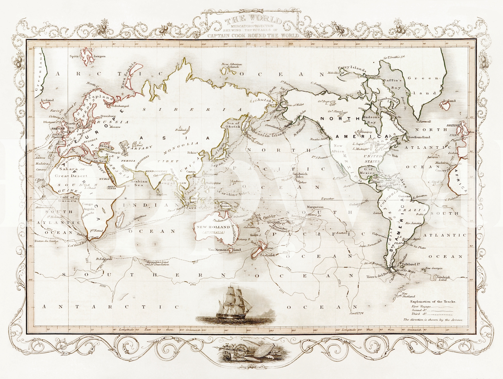Antique World Map Wallpaper - Vintage Style Maps | Happywall
