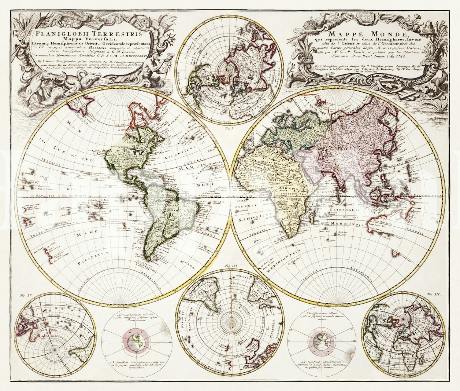 Antique World Map 6 Wallpaper - Vintage Map Murals | Happywall