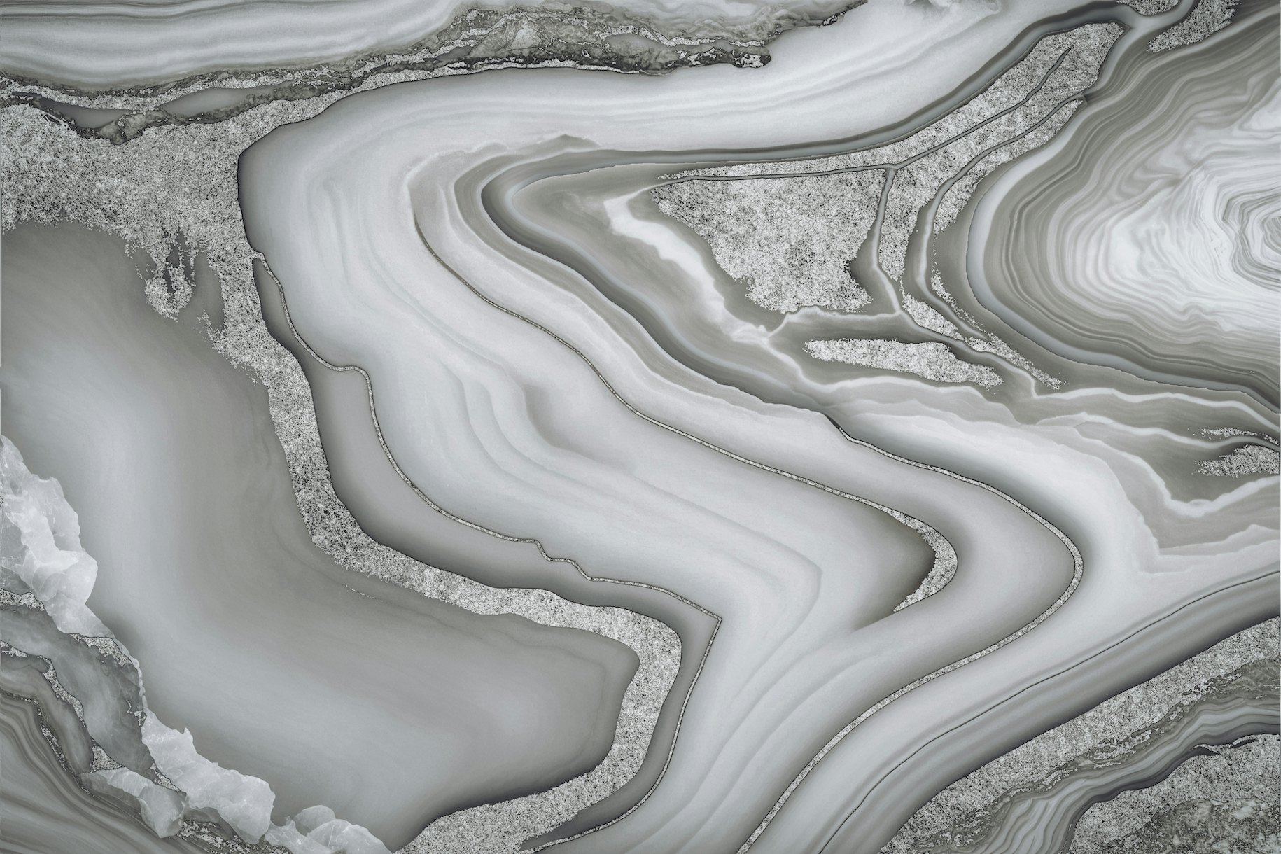 Silver Grey Marble wallpaper - Happywall