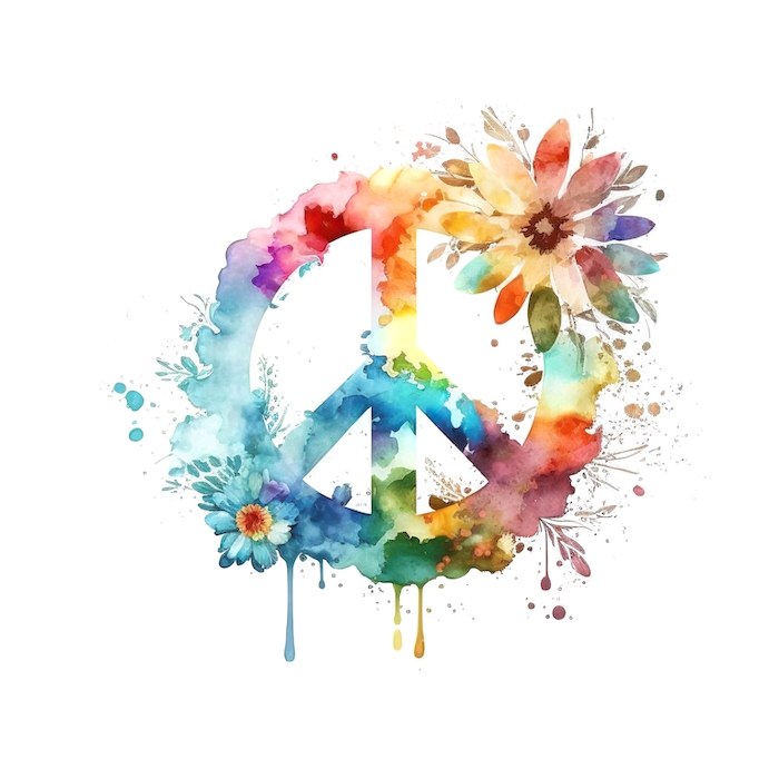 Peace Symbol Flower Power Wallpaper - Buy Now on Happywall