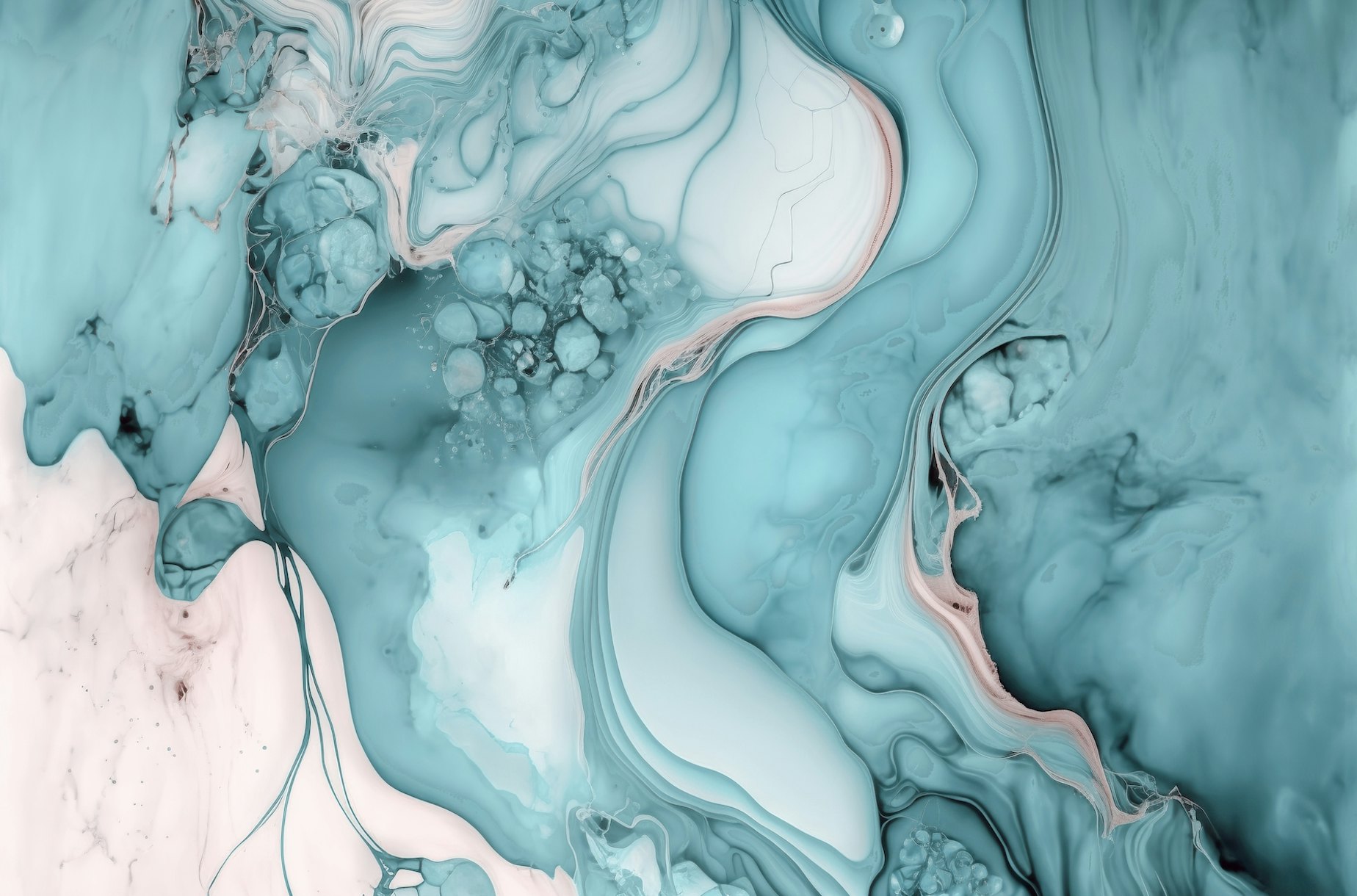 Ocean Wave Eclectic Teal Art wallpaper - Happywall