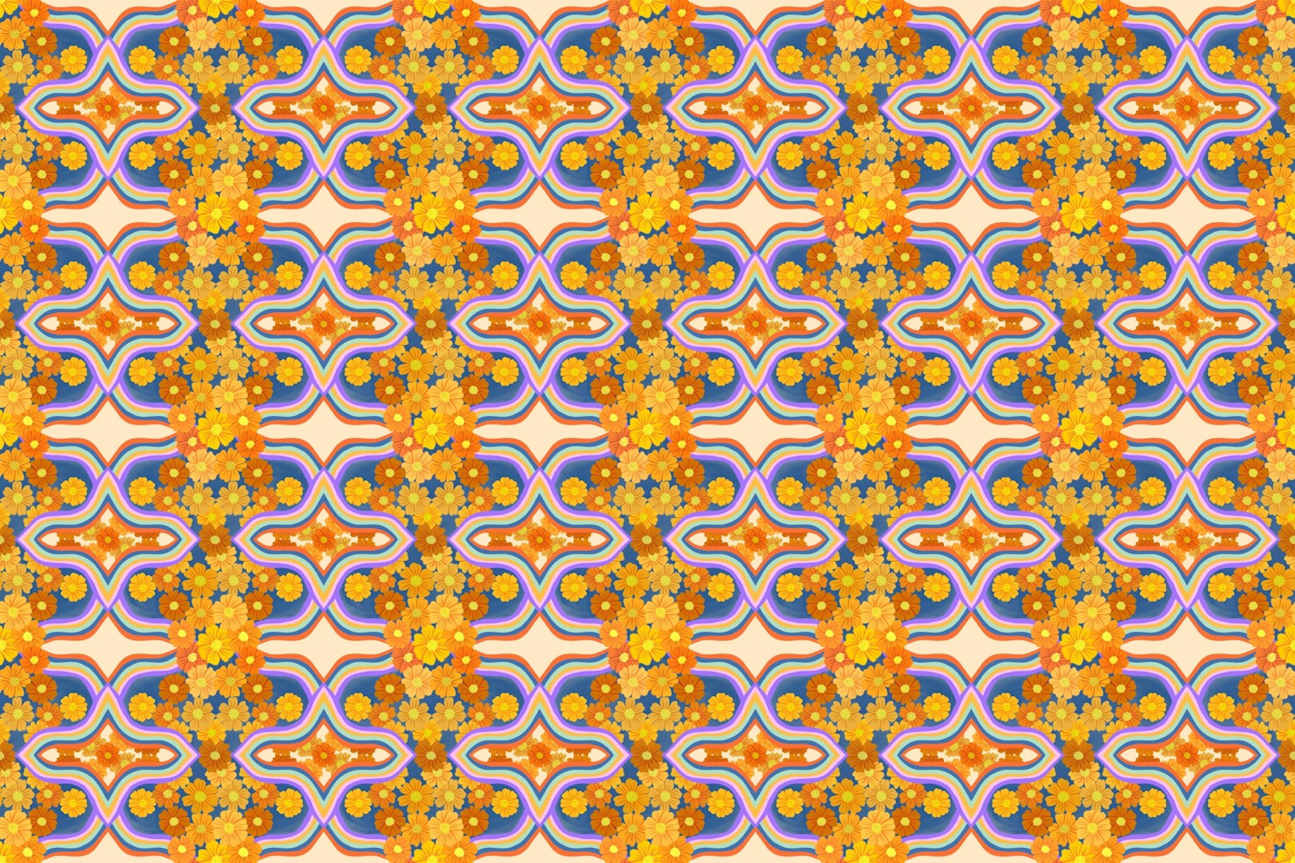 Marigold Arcade Pattern Wallpaper - Buy Online at Happywall