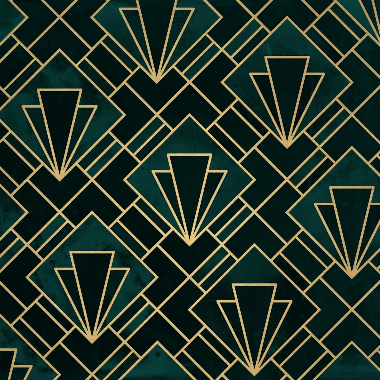 Emerald Art Deco Mosaic Wallpaper | Happywall