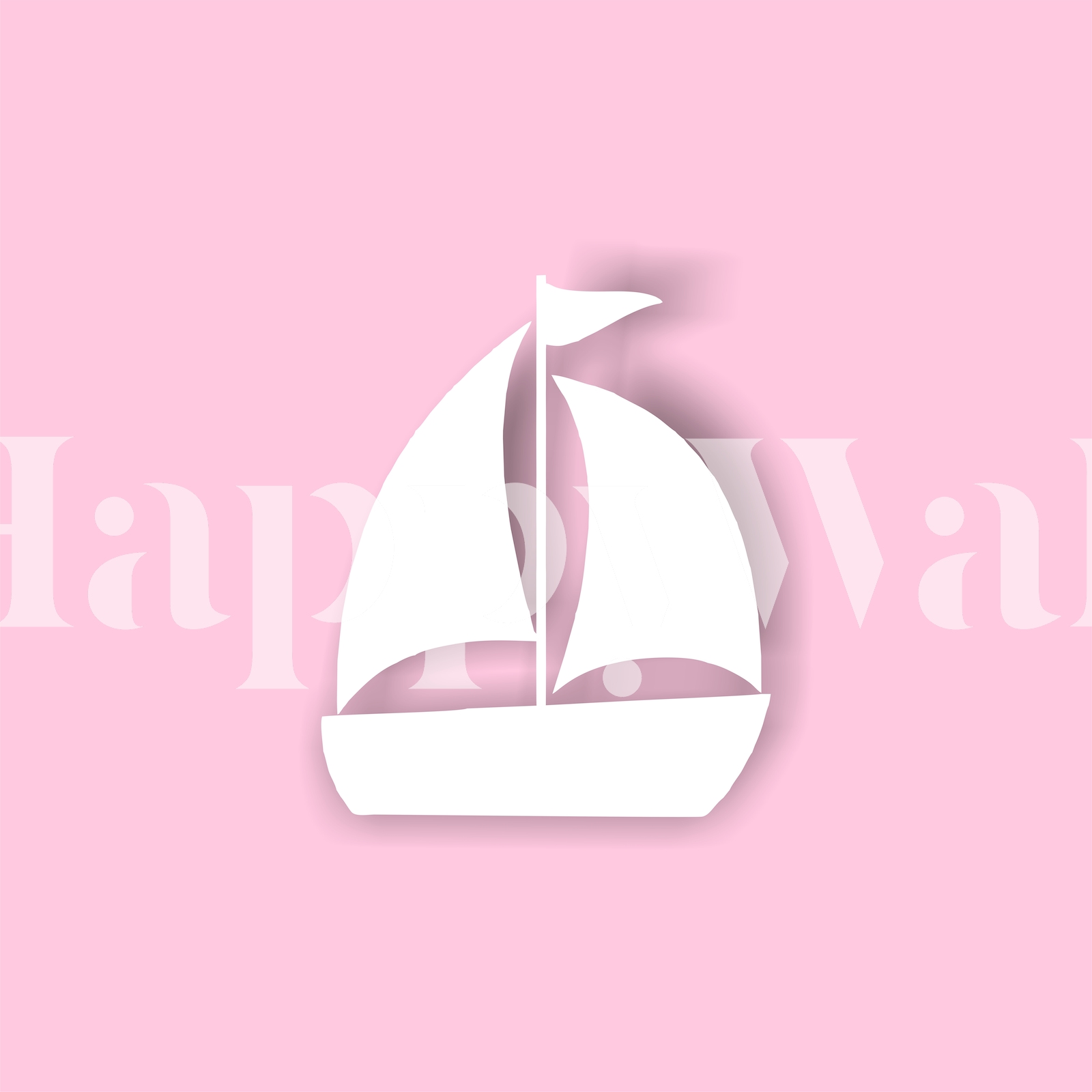Pastel Pink Boat Baby Girl Art Wallpaper | Happywall